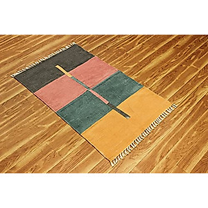 Casavani Indian Handmade Cotton Carpet Geometric Multicolor Area Dhurrie Best Uses For Home/Office 3x5 Feet Rugs for Bedroom,Living Room,Kids Room,Hallway Enterway,Kitchen 4x15 Feet Runner