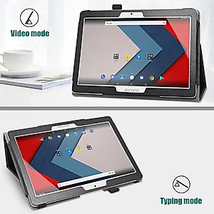 Bige for SKYPAD 10 Case, PU Leather Folio 2-Folding Stand Cover for Sky Devices SKYPAD 10 / Digiland DL1036 10" Tablets, Black