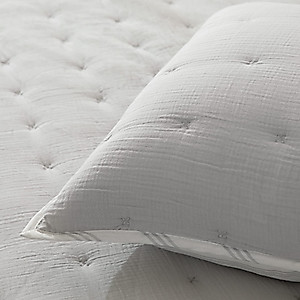 SHALALA NEW YORK Cotton Quilt Set King Size,Reversible Ultra Soft King Quilt Bedding Set,Breathable Lightweight X-Stitching Quilt with 2 Quilted Pillow Shams for All Season(Navy Blue)