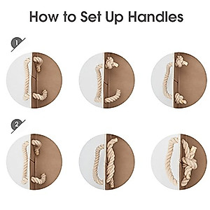 EZOWare Foldable Bamboo Fabric Storage Bin with Cotton Rope Handle, Collapsible Resistant Basket Box Organizer for Shelves, Closet, and More (Set of 2, Beige)