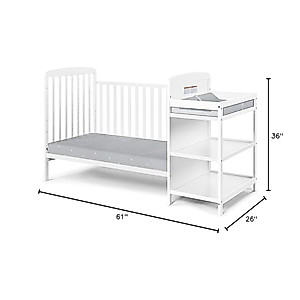 Suite Bebe Ramsey 3 in 1 Convertible Crib and Changer in White