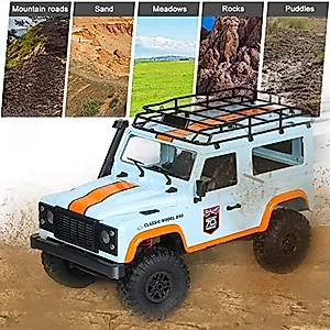 The perseids RC Cars Remote Control Truck RC Rock Crawler 1:12 2.4G 4WD Off-Road Racing Vehicle Semi Truck and Trailer Electric Hobby Grade RTR Toy for Kids Over 14 and Adults (MN-99 Blue)