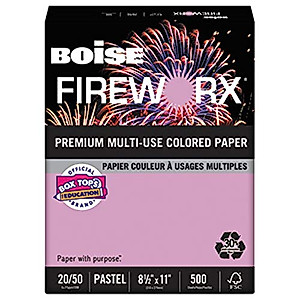 Boise MP2201OR FIREWORX Colored Paper, 20lb, 8-1/2 x 11, Echo Orchid, 500 Sheets/Ream