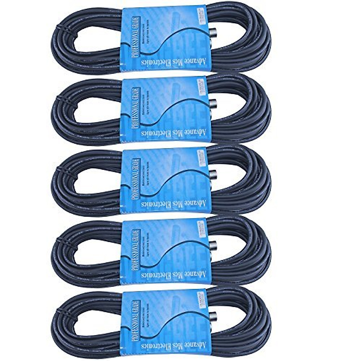 MCS 5 Pack of 50 Ft Low Z Male to Female 3 Pin XLR Mic Microphone Cable