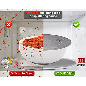 Silicone Microwave Mats, Walfos Heat Resistant Multi-Purpose Microwave Trivet Mat, Non-Slip, BPA Free and Dishwasher Safe, Perfect for Microwave, Oven, Hot Pan, Set of 2, Grey