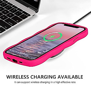 GUAGUA Compatible with iPhone 12 Mini Case, Phone Case iPhone 12 Mini, Cute Curly Wave Shape Design Soft Hybrid TPU Bumper Drop Shockproof Protective Anti Slip Case for iPhone 12 Mini 5.4’’, Hot Pink