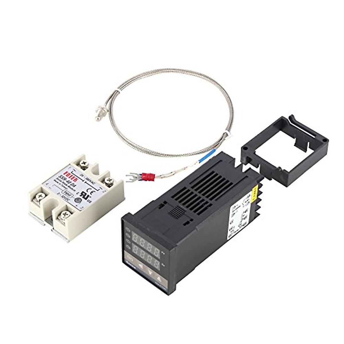 Temperature Controller PID REX-C100 AC100-240V and a 40A Solid State Relay with K Thermocouple GD 0 to 400°C