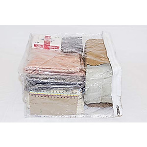 Clear Vinyl Zippered Storage Bags 11 x 11 x 6 Inch 5-Pack for Blankets, Sweaters and Pants