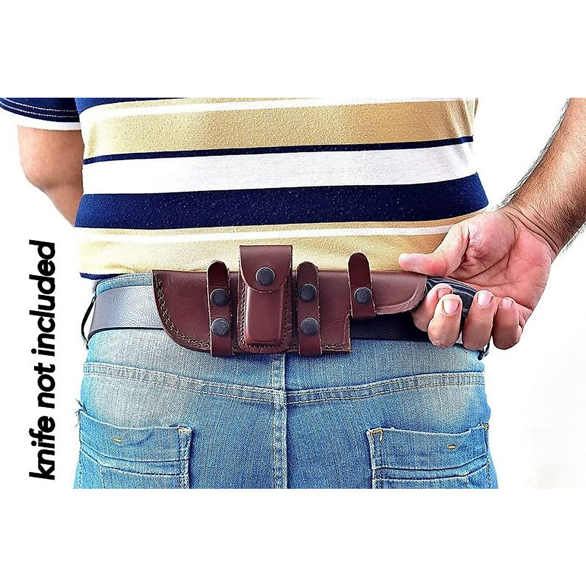 Poshland TR-1168 Custom Handmade Damascus Steel 10 Inches Tracker Knife Leather Sheath