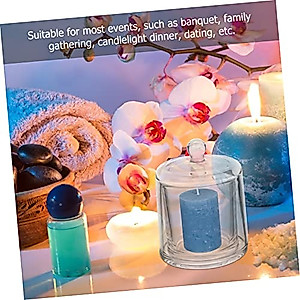 Garneck 1 Set Candlestick Food Glass Dome Glass Candle Cups Food Serving Cover Glass Container with Lid Clear Glass Bell Jar Desert Cloche Dome Candle Holder Dome Crystal Household Cake