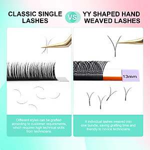NAGARAKU yy Eyelash Extensions Supplies y lash 0.07mm D curl Mix Tray 8-15mm Premade 4D Easy Fan Russian Volume Cluster Faux Mink Matte 12 rows pre Fanned Wispies Crisscross Eye Lashes