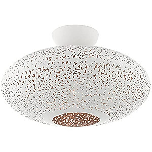 Livex Lighting 49183-03 1 Light White Semi Flush Mount