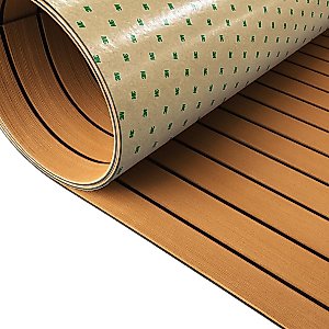 HZCHIONE 3M EVA Foam Boat Decking Boat Flooring 94x45in Self Adhesive Boat Mat Sheet Non-Slip Faux Teak Boat Flooring Deck for Yacht Fish Pontoon Boat Floor