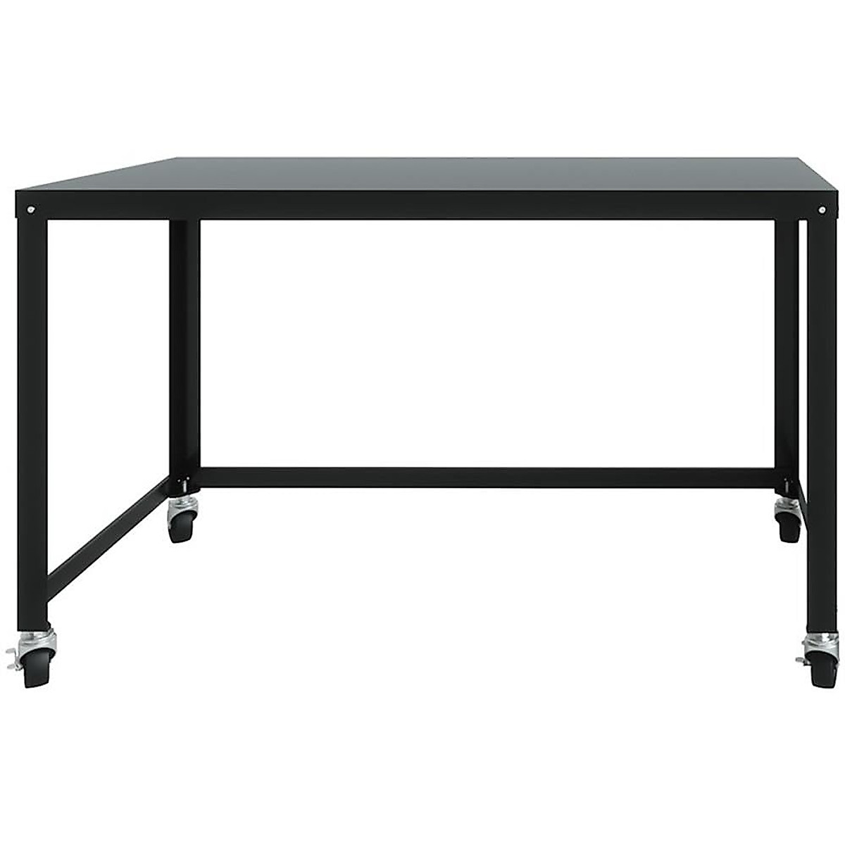 Scranton & Co 48" Modern Metal 2 Casters Office Mobile Desk in Black