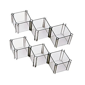 NOLITOY Desk Drawer 12 pcs Practical Holder Drawer Socks Container Grey Lattice Underwears Storage Home Type Organizer for Socks Storage Container