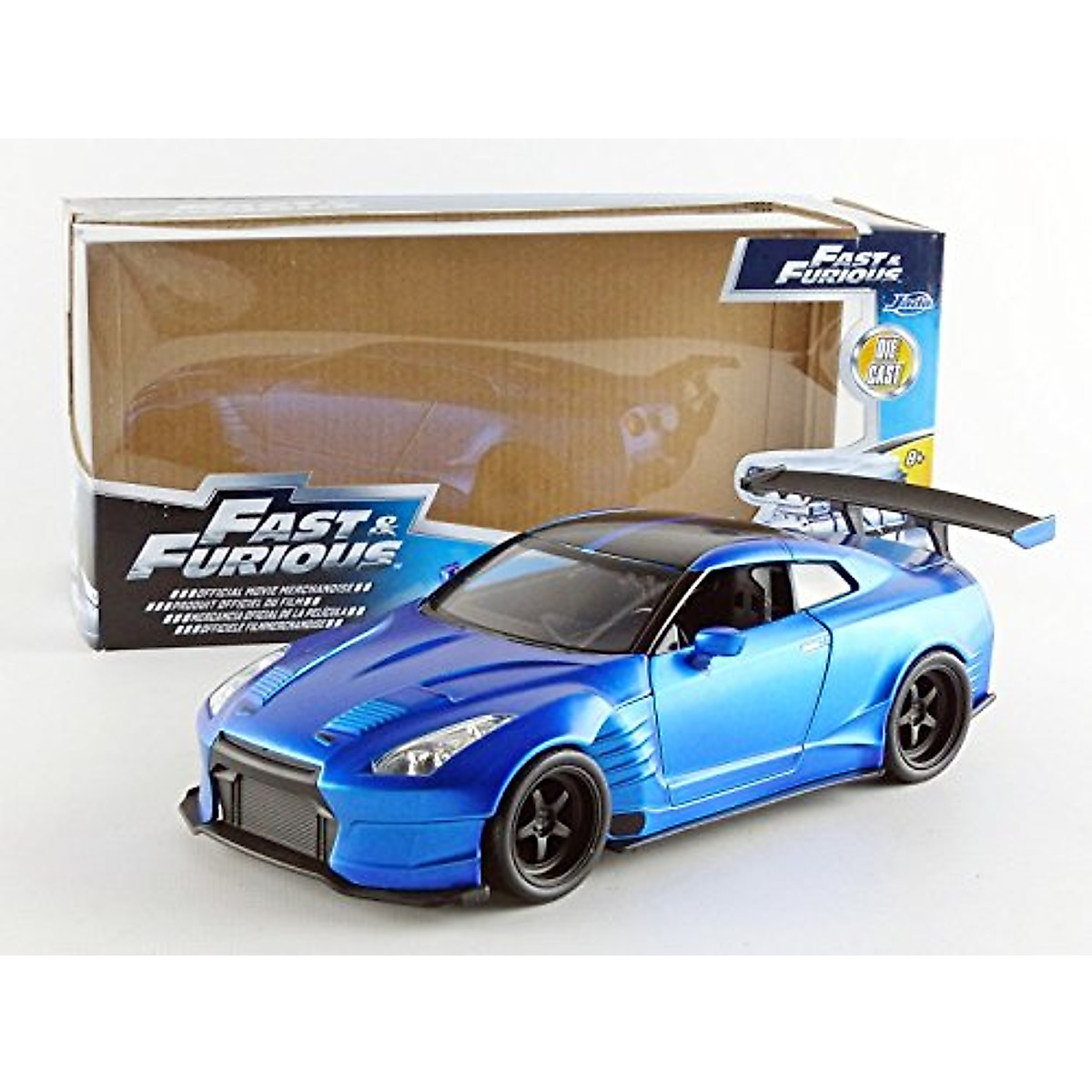 Jada Toys Fast & Furious 1:24 2009 Brian's Nissan GT-R R35 Ben Sopra Die-cast Car, Toys for Kids and Adults Blue