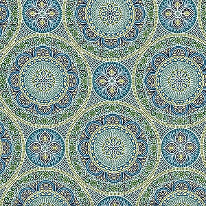 Pillow Perfect Outdoor/Indoor Delancey Lagoon Tufted Seat Cushions (Round Back), 2 Count (Pack of 1), Blue