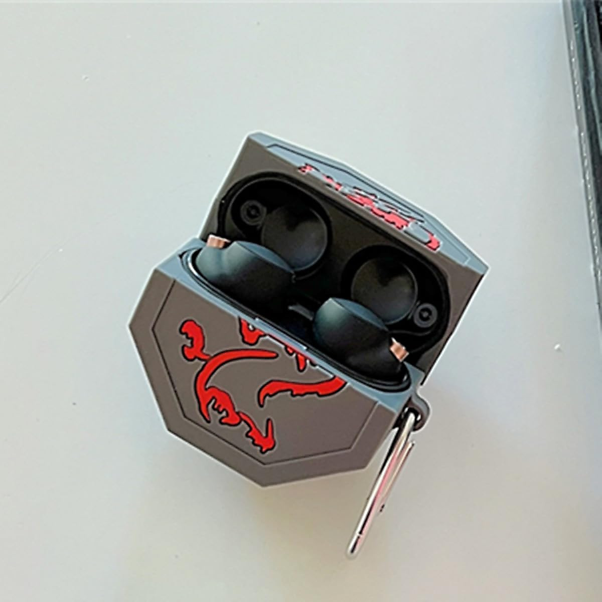 AOLABOKY Earphone Case for Sony WF-1000XM4,Cartoon Cool Dragon Talisman Jackie Chan Adventures Soft Silicone Protective Cover for Sony wf-1000xm4 with Keychain