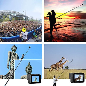 TELESIN G2 Long Selfie Stick Invisible - 2.7M 106" Waterproof Carbon Fiber Extension Pole for GoPro Max Hero 13 12 11 10 9 8 7 6 5 Insta360 X3 X4 Go3 Ace Pro DJI Action 3 4 5 Osmo Pocket 3 Accessory