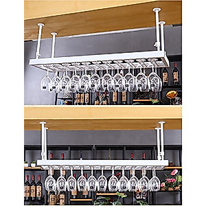 Wine Racks Metal Wine Rack, Glassware Rack, Hanging Wine Rack, Hanging Goblet Rack, Creative Wine Glass Holder (White) (Size : L100*35CM)