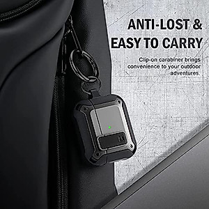 Valkit Airpod 3rd Generation Case 2021 Secure Lock Clip Case Apple AirPod 3 Case Cover Military Armor Series Full-Body Rugged Hard Shell for Men Women with Keychain Carabiner,Wireless Charging (Black)