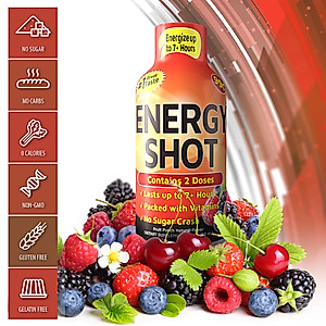 Grade A Quality Shots, Fruit Punch Flavor, Up to 7+ Hours of Energy, 1.93 Fl Oz, 12 Count