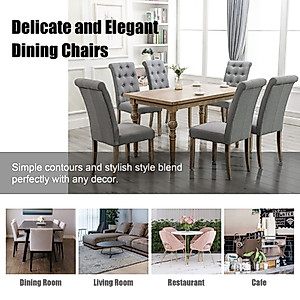 YEMELI Dining Room Chairs Aristocratic Style Dining Chair Noble and Elegant Solid Wood Tufted Dining Chair Dining Room Set (Set of 2)