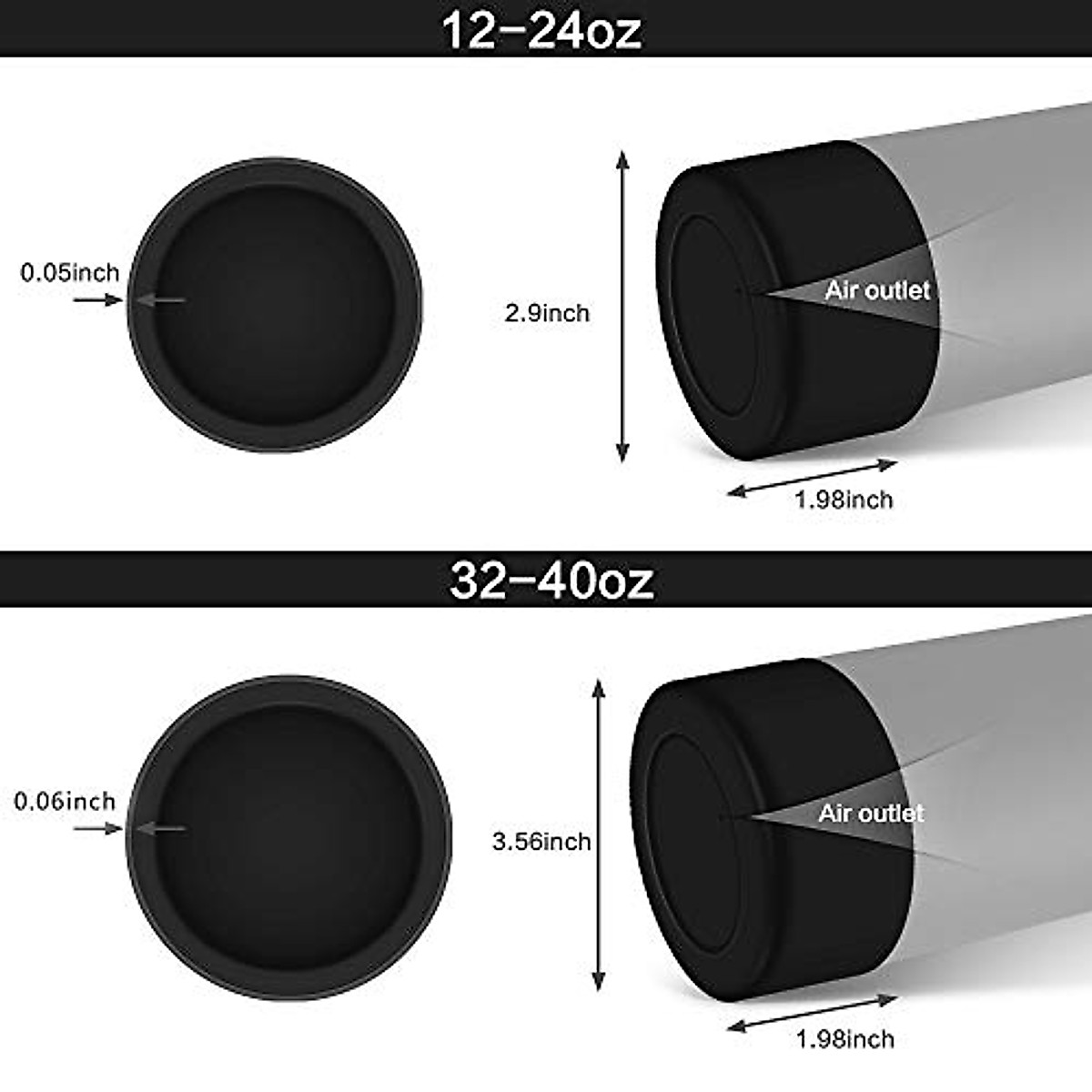 WUQID Protective Silicone Boot Sleeve for 12oz-40oz Sport Flask/Stanley Water Bottles Tumbler Anti-Slip Bottom Sleeve Cover for All Water Bottles Bottom Width of 2.83&3.56in