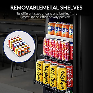 BODEGA Beverage Refrigerator Cooler,15 inch drink fridge under counter,100 cans mini Fridge with Glass Door for Soda Beer,Wine,Beverage Cooler for Home,Kitchen, Bar or Office.