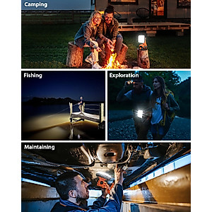 Cordless LED Work Light for Black and Decker 20v Battery, 25W LED Floodlight with USB-A&USB-C 2.1A Fast Charging Ports for Jobsite, Car Repairing, Camping, Emergency(Battery not Included)