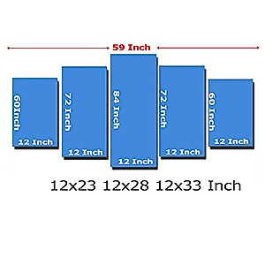 Oil Painting Canvas Framed Gwen Art Set of 5 Ready To Hang (Framed)(59x33Inch)