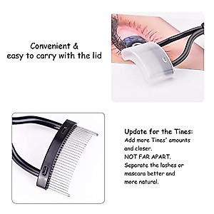 Eyelash Comb Eyebrow Brush MSQ Eyelash Separator Mascara Applicator Eyelash Definer With Comb Cover Arc Designed Cosmetic Brushes Tool Black (1PCS)