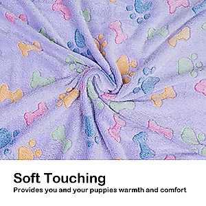 Dono 1 Pack 3 Dog Blankets, Soft Fluffy Fleece Pet Blanket Warm Sleep Mat Paw Print Design Puppy Kitten Throw Blanket Doggy Mat, Blanket for Dogs