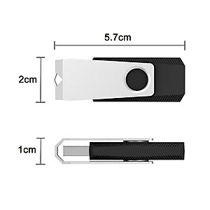 1GB USB 2.0 Stick 20Pack, TOPESEL Bulk USB Flash Drive Swivel 1GB Pen Drive Thumb Drive Jump Drive Computer Data Storage (20Pack Black)