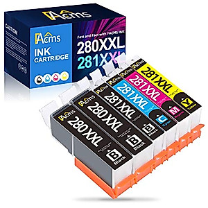 FACMS Compatible 280XXL Ink Cartridge Replacement for Canon 280 281 Ink Cartridges PGI-280XXL CLI-281XXL for PIXMA TR7520 TR8520 TS6120 TS6220 TS6320 TS8120 TS8220 TS9120 TS9520 TS9521C TS702 Printer
