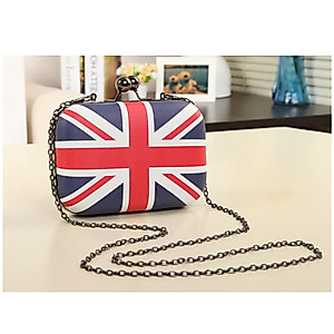 PRETYZOOM Evening Chain Bag Union Jack Flags National Flag Pattern Bag Clutch Wallet for Women Crossbody Ladies Shoulder Bags Flag Handbag Clutch Purse Sling One Shoulder U.k. Women's