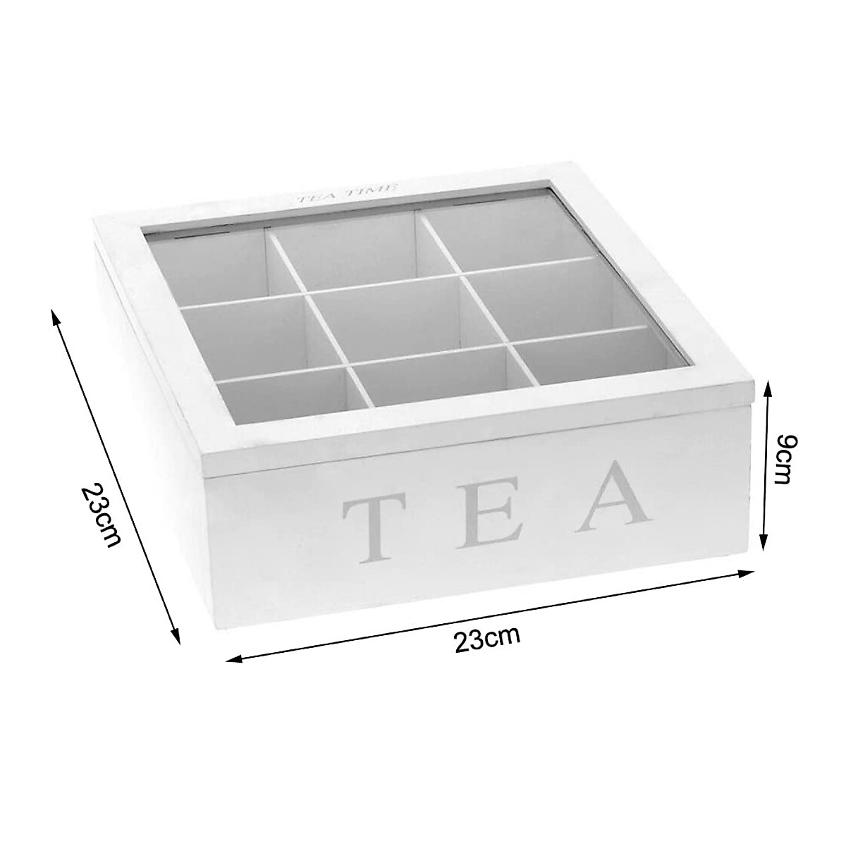 Xiaoxin Tea Storage Chest | Bamboo Tea Box for Tea Bags Organizer,9 Compartment Wooden Tea Chest for Assorted Tea Bags, Coffee Bags, Sugar Packets