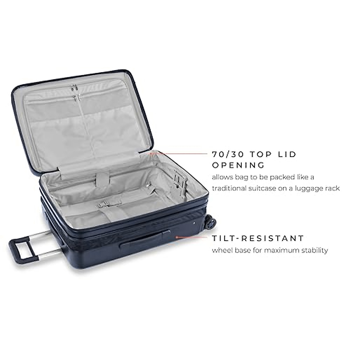 Briggs & Riley Sympatico Hardside Medium Spinner Luggage, Matte Navy, 27-Inch Checked