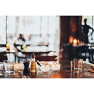 Hyoola Tea Lights Votive Candles Pack of 50 - White Votive Candles Bulk in Clear Plastic Cup - 7 Hour Burn Time Unscented Votive Candles - European Made