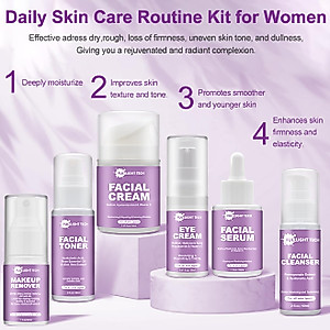 Skin Care Set,Gentle Anti-aging Skin Care Kit,Hydrate,Moisturize Skin,Facial Skin Care Routine Kit Women Teen Girls Skincare Gift Set,Wife Mom Women Gifts for Valentines,Christmas,Birthday Gifts Her