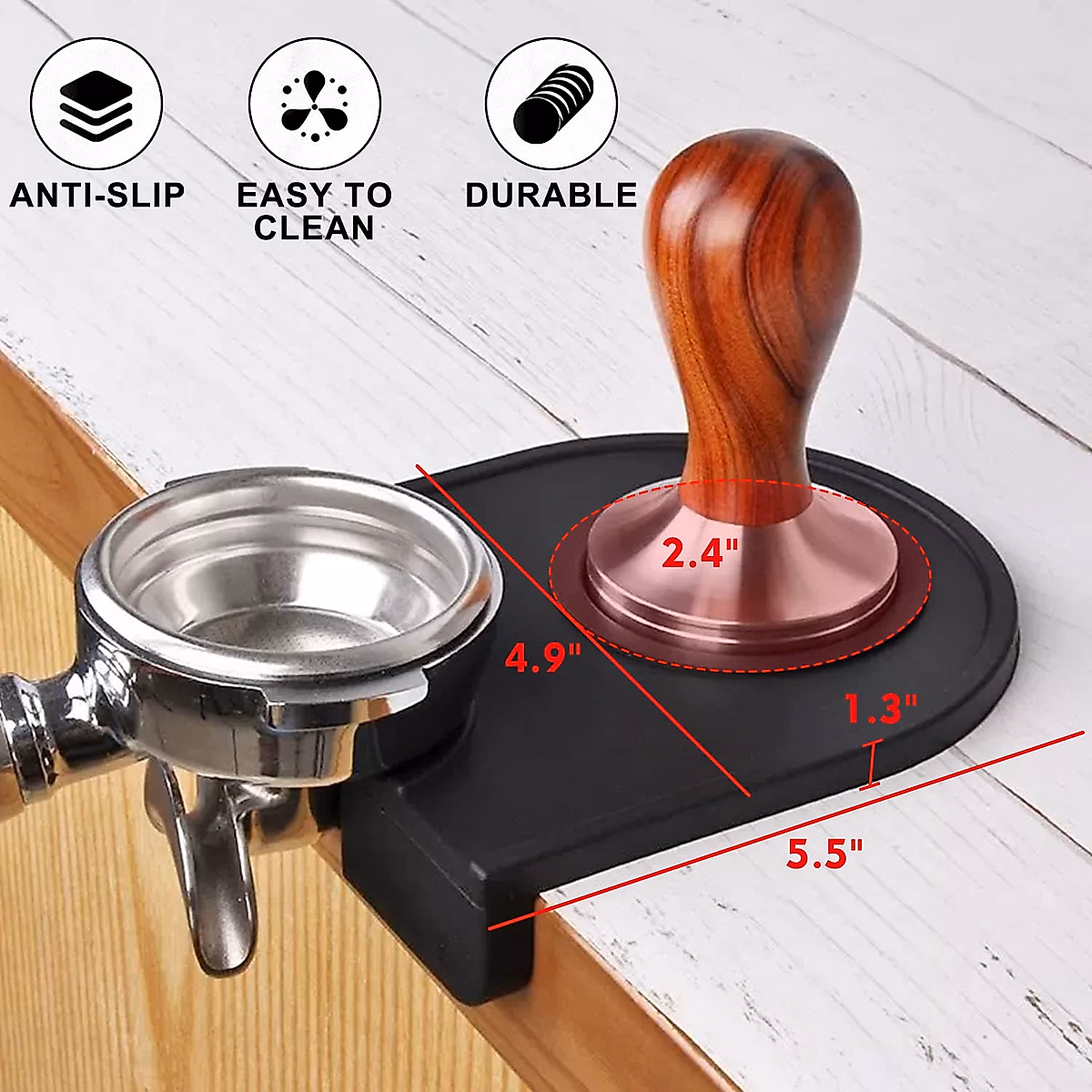 Espresso Knock Box Tamp Station: Knock Box Espresso Coffee Knock Box Espresso Knock Box and Tamp Station - Espresso Machine Accessories | with Espresso Measuring Cup, Espresso Tamping Mat Tamper Mat