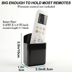 foxwake Remote Control Holder Wall Mount 6Pack, Hole-Free Storage Box for Tv Fan Light Air-Conditioner RV Table Small Adhesive Organizer for Bedroom Headboard Office Playroom Black