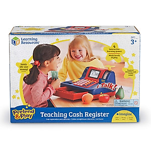 Learning Resources Pretend & Play Teaching Cash Register, 73 Piece Set, Ages 3+, Talking Register, Counting Activities, Money Management