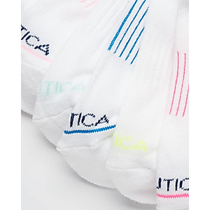 Nautica Women's Socks - Athletic Cushion Low Cut Socks (6 Pack), Size 4-10, Bright Assortment