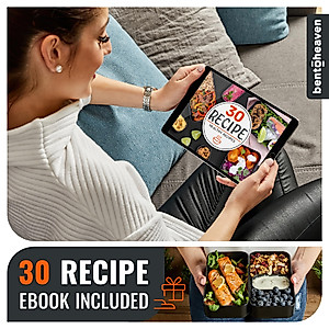 Premium Bento Lunch Box in 8 Modern Colors, 2 Compartments, Leak-proof, Includes Sauce Container, Divider, Cutlery & Chopsticks, 40oz Japanese Bento Box for Adults & Kids, Microwave-& Dishwasher-safe