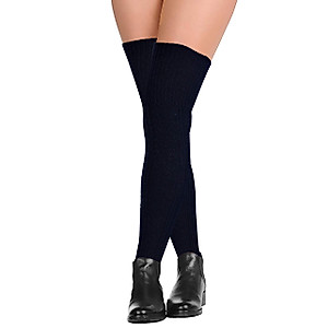 4 pairs Sumona Women Wool Cable Knit Knee High / Thigh High/ Crew Winter Boot Socks 9-11 (4 Pairs Over Knee High, 9-11)