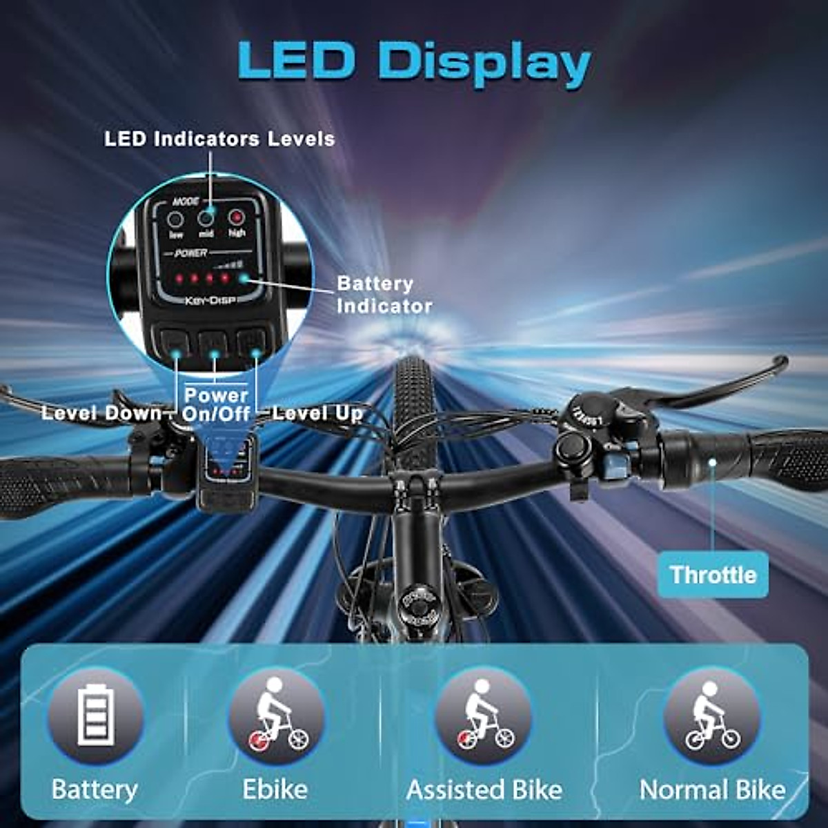 Vivi Electric Bike, 27.5" Electric Bike for Adults 500W(Peak 750W) Ebike 20MPH Electric Mountain Bike with 48V 499.2WH Battery, Up to 50 Miles, Cruise Control, 21 Speed Adult Electric Bicycles