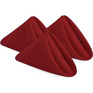 Utopia Home Red Cloth Napkins (12 Pack, 20x20 Inches), Ideal Dinner Napkins for Party, Wedding and Lunch/Dinner