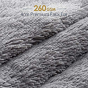 Mr. Sandman Shaggy Faux Fur Weighted Blanket 15 lbs for Adult, Luxury Long Fur and Warm Soft Sherpa Heavy Blanket Throw for Twin/Full Size Bed, Couch, Sofa - 48"×72", Modern Grey