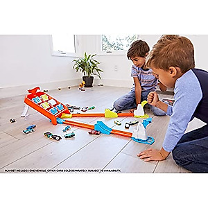 Hot Wheels Action Launch Across Challenge, Game Style Competition, 2 tracks, 2 Launchers, 2 Ramps, Ages 4 Years and Older